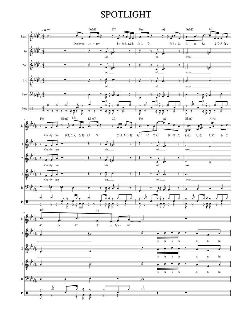 SPOTLIGHT Sheet music for Piano, Drum group (Mixed Ensemble ...