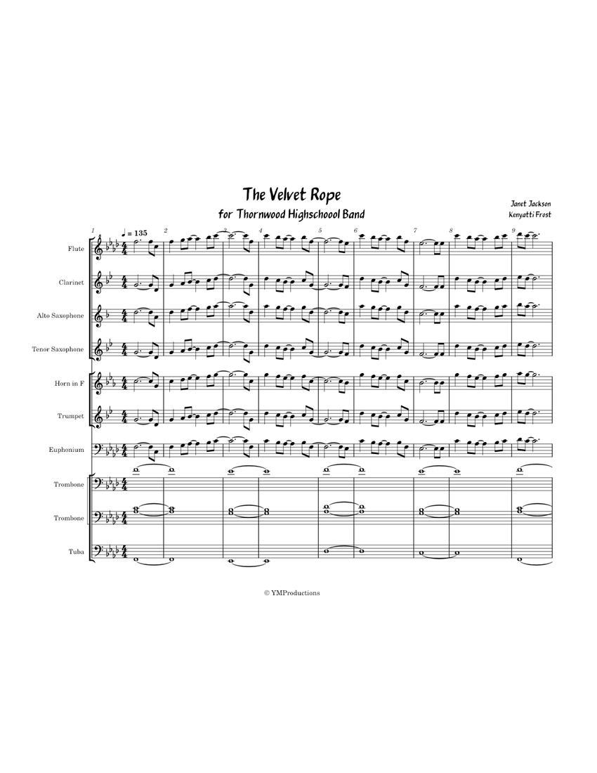 Velvet Rope – Janet Jackson Sheet music for Trombone, Euphonium, Tuba ...