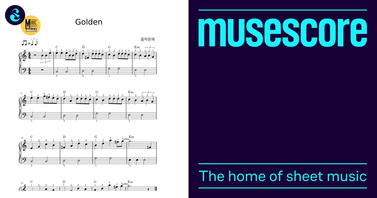 Golden_easy Sheet Music with Chords for Piano (Solo) | MuseScore.com