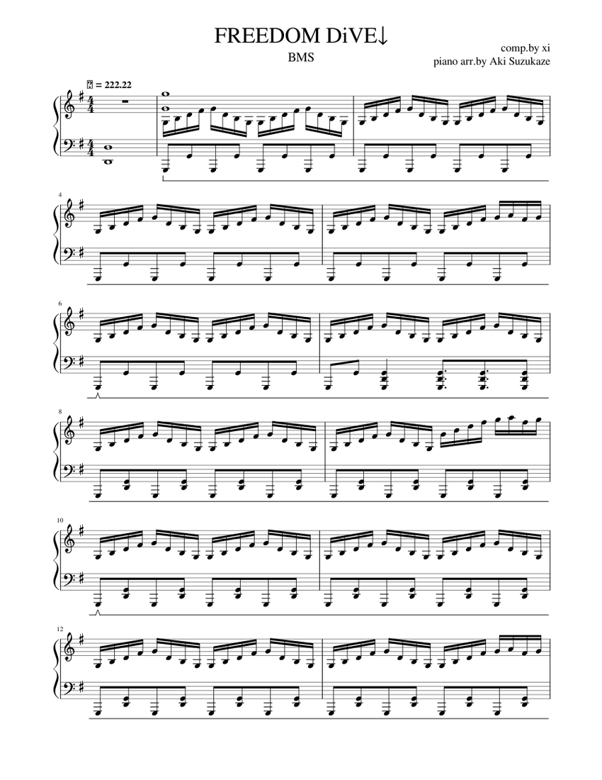 FREEDOM_DiVE↓ Sheet Music for Piano (Solo) | MuseScore.com