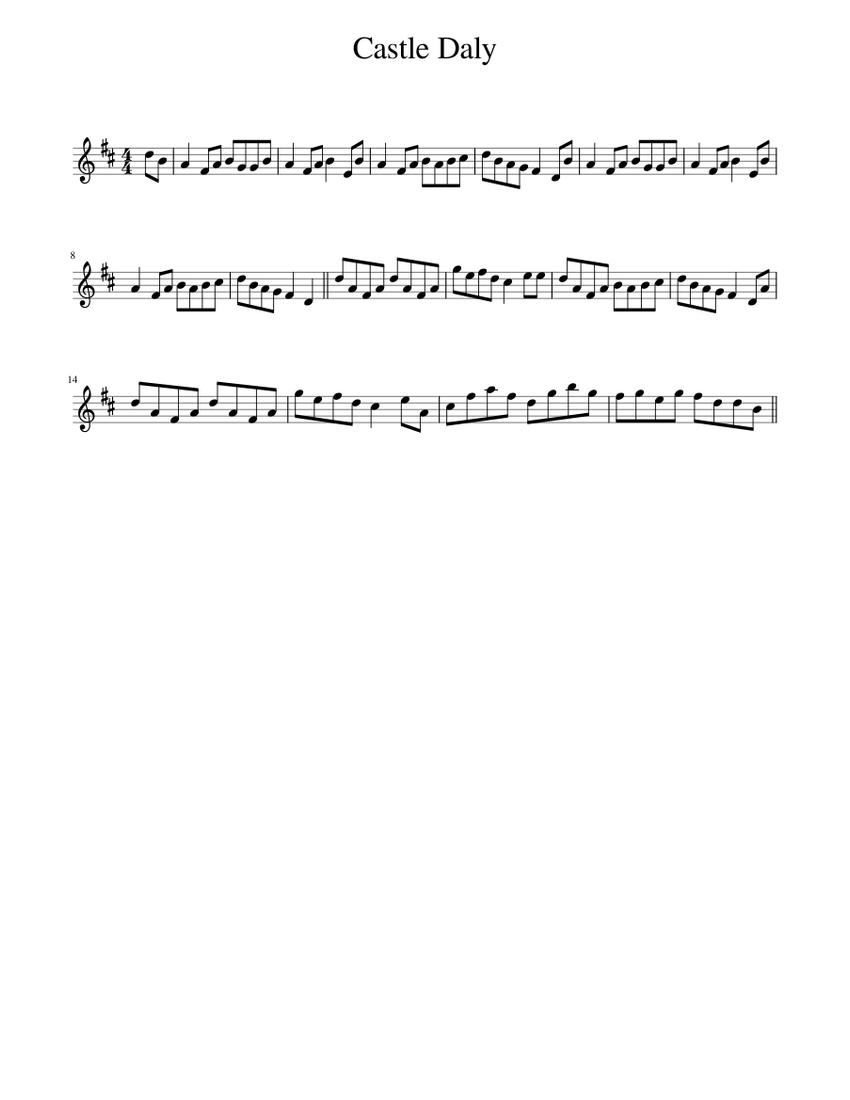 Castle Daly Sheet music for Piano (Solo) Easy | Musescore.com