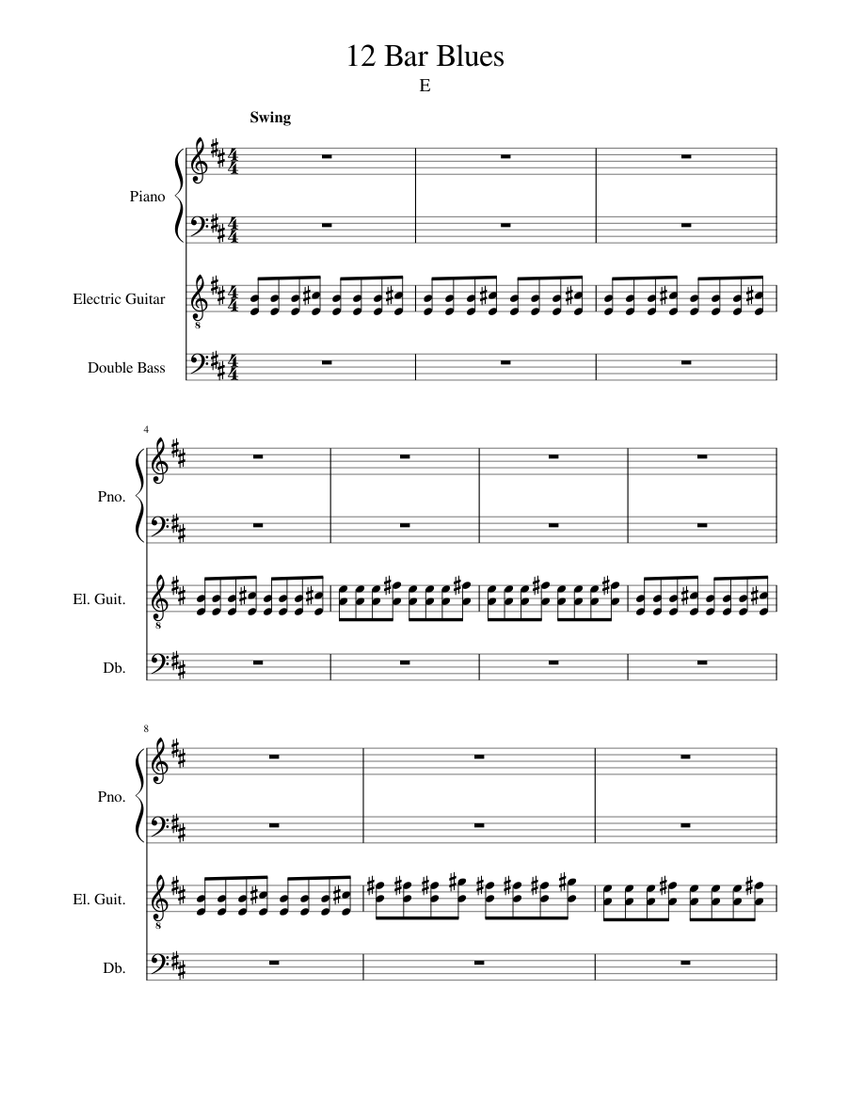 12 Bar Blues Sheet music for Piano (Solo) | Musescore.com