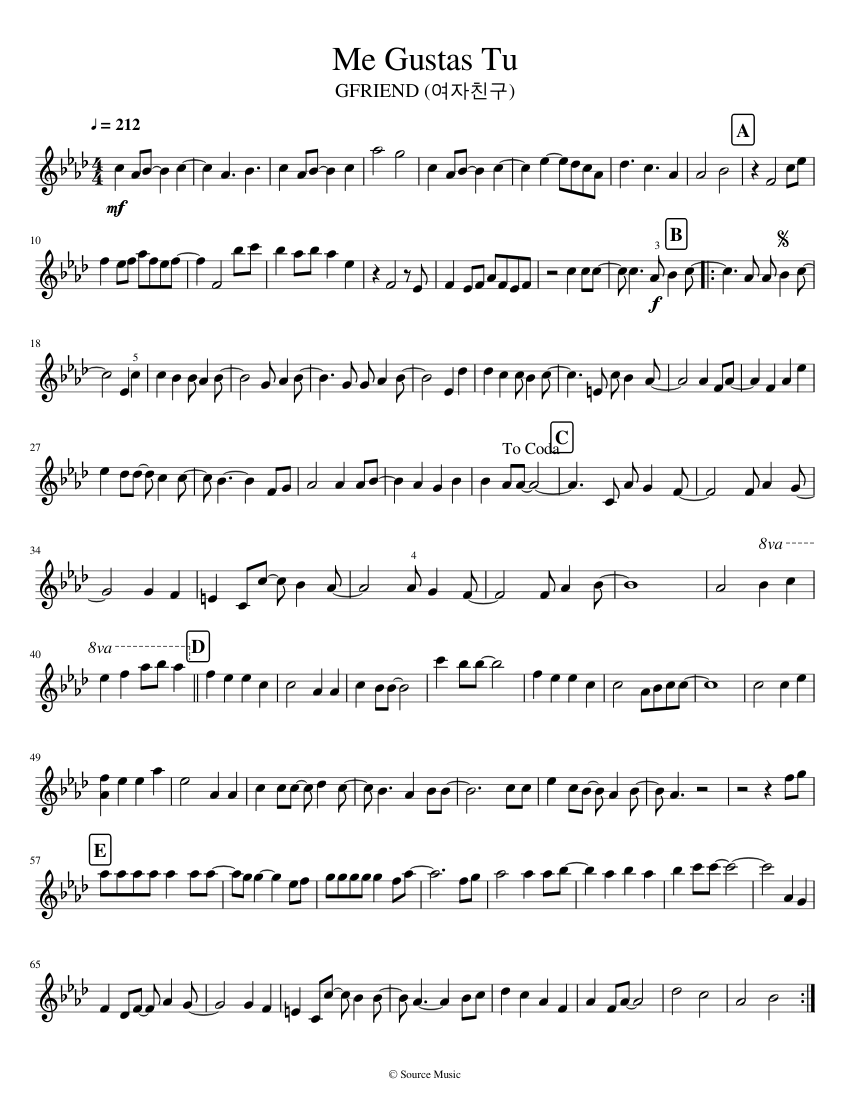 Me Gustas Tu Sheet music for Violin (Solo) | Musescore.com