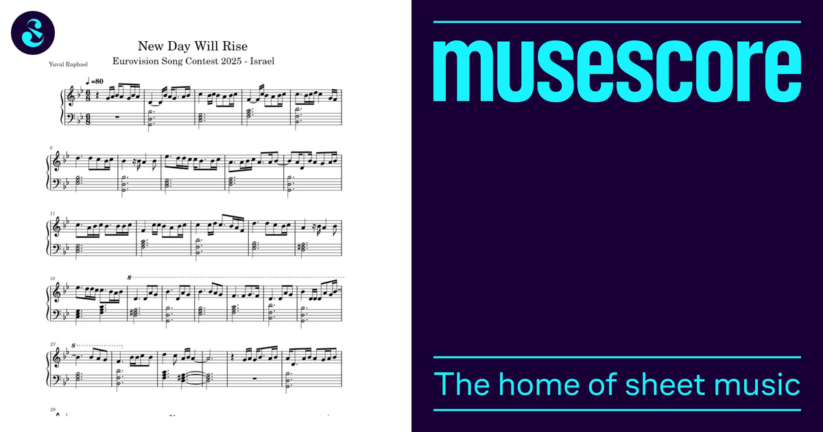 New Day Will Rise – Yuval Raphael Sheet Music for Piano (Solo) Easy ...