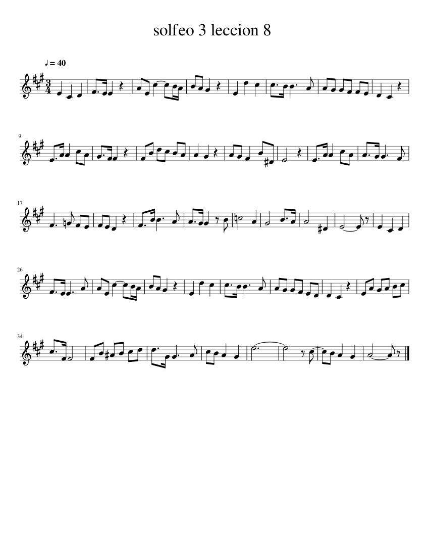 solfeo 3 leccion 8 Sheet music for Vocals (Solo) | Musescore.com
