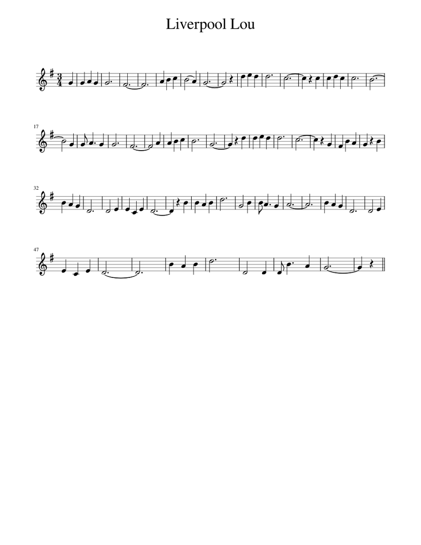 Liverpool Lou Sheet Music for Piano (Solo) Easy | MuseScore.com