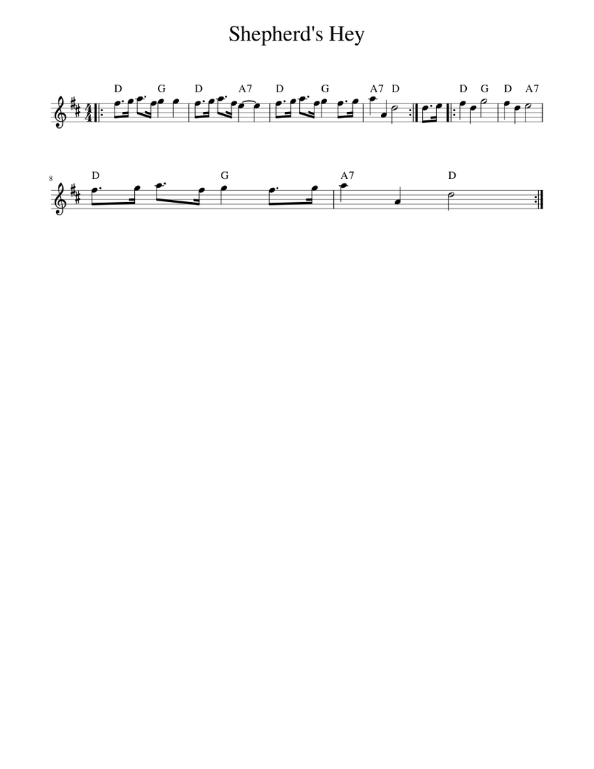Shepherd's Hey Sheet music for Piano (Solo) Easy | Musescore.com