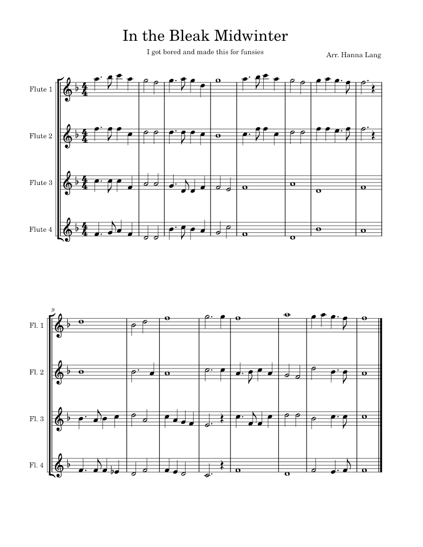 In the bleak midwinter – Gustav Holst In the Bleak Midwinter Sheet ...