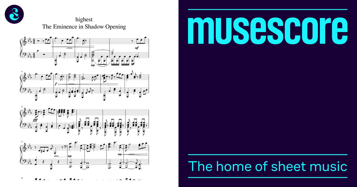 The Eminence in Shadow Opening Theme Sheet Music for Piano (Solo) | MuseScore.com