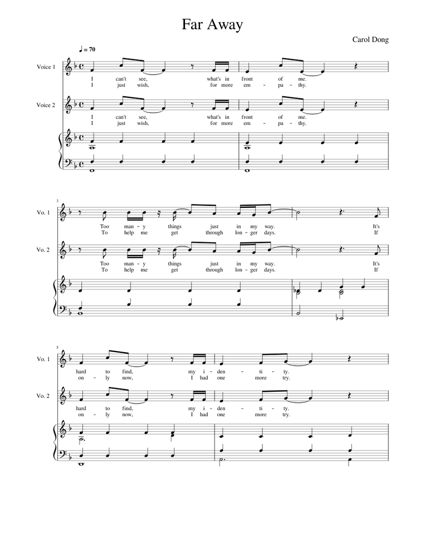 Far Away - piano tutorial