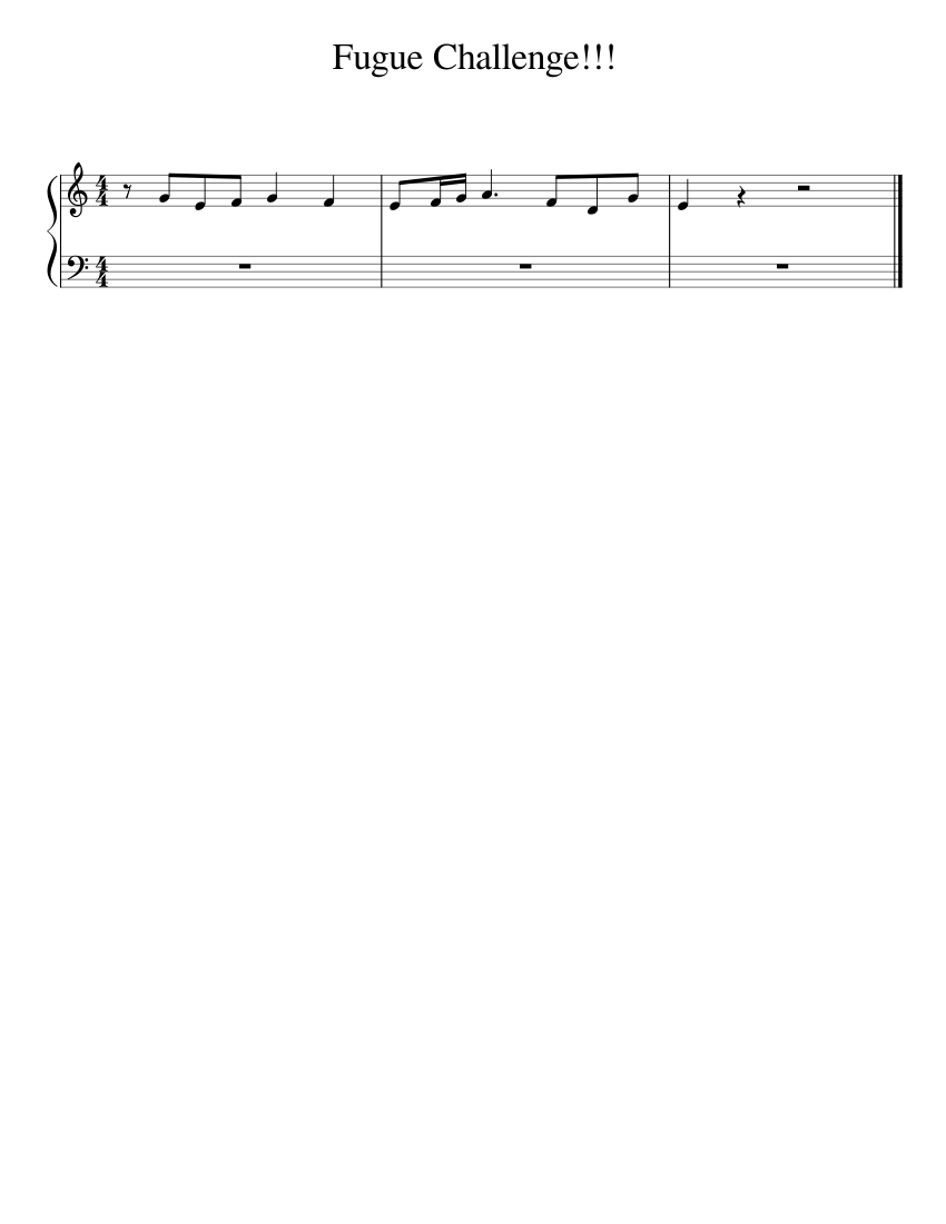 Fugue Challenge Sheet music for Piano (Solo) Easy | Musescore.com