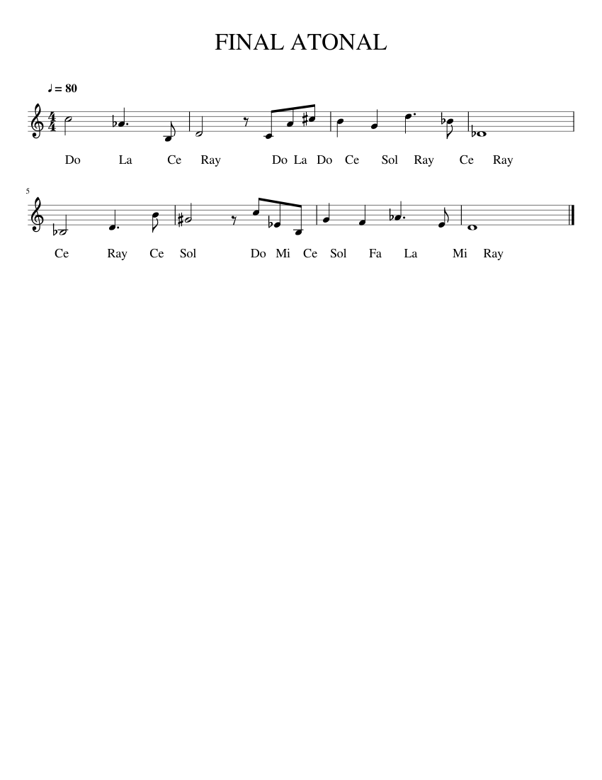 FINAL ATONAL Sheet music for Piano (Solo) | Musescore.com