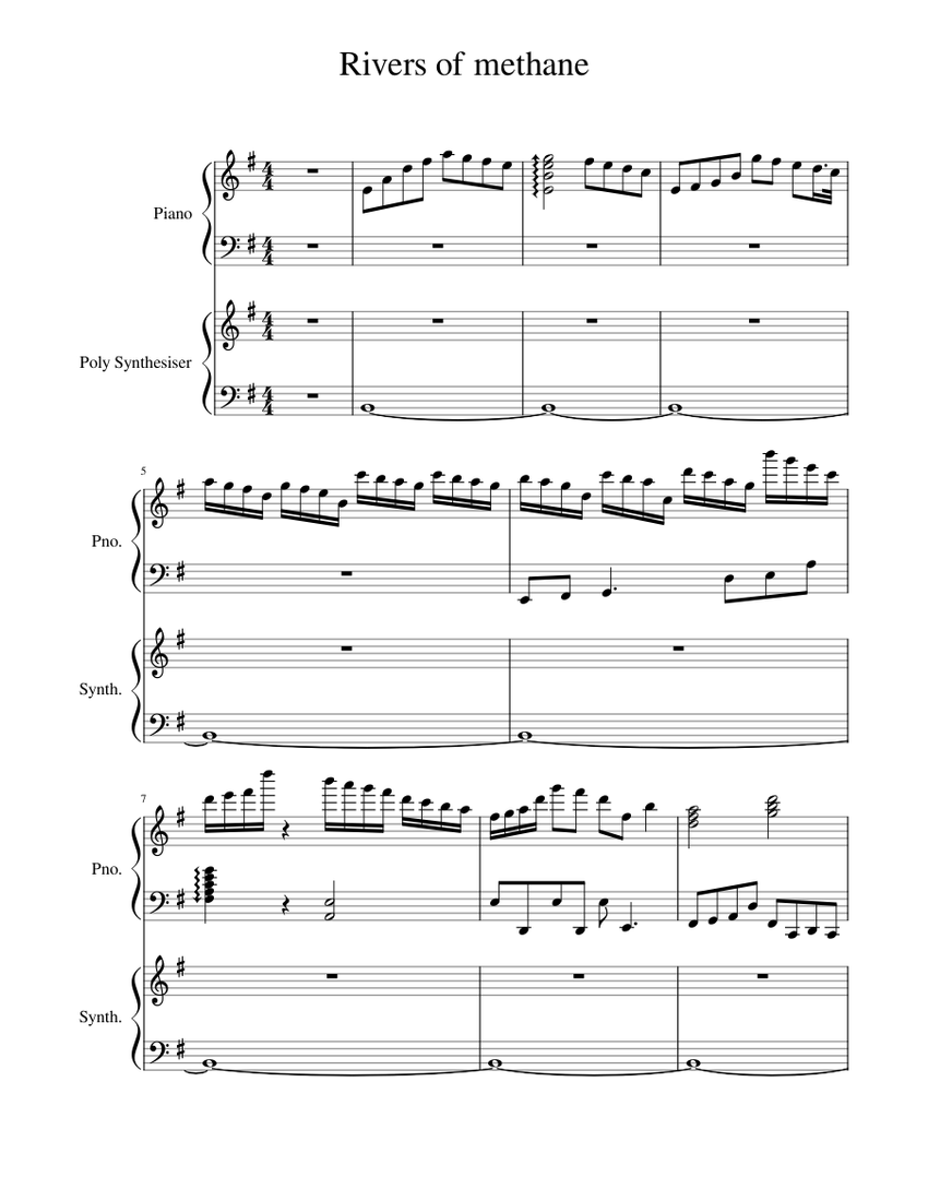 Rivers_of_methane Sheet music for Piano, Synthesizer (Mixed Duet ...