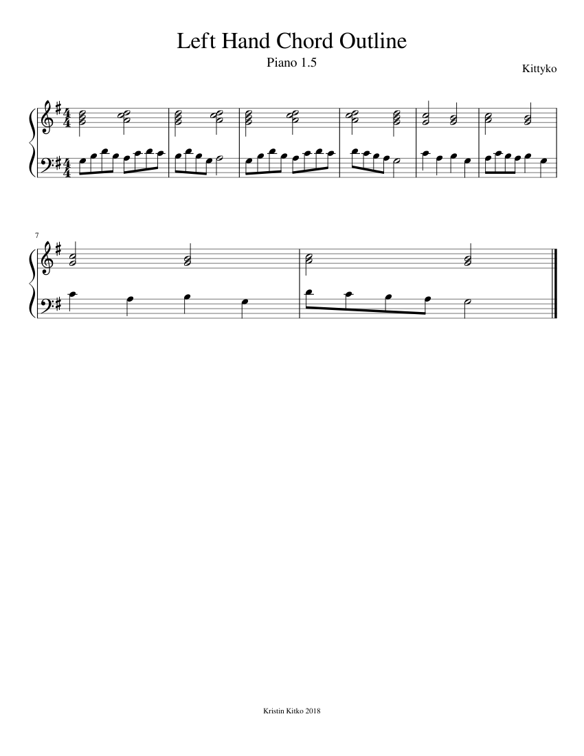 Left Hand Chord Outline Sheet music for Piano (Solo) Easy | Musescore.com