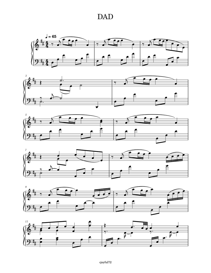 DAD Sheet music for Piano (Solo) | Musescore.com