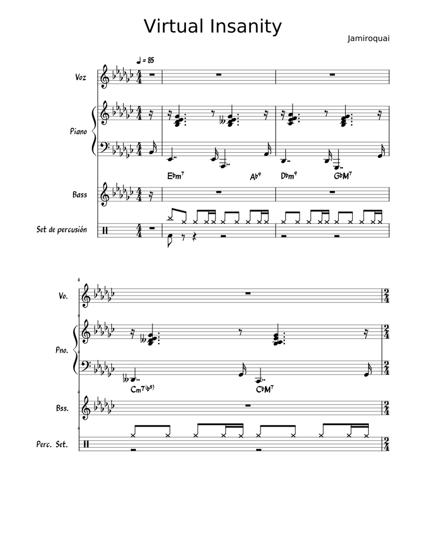 Virtual insanity – Jamiroquai Virtual Insanity Sheet music for Piano ...
