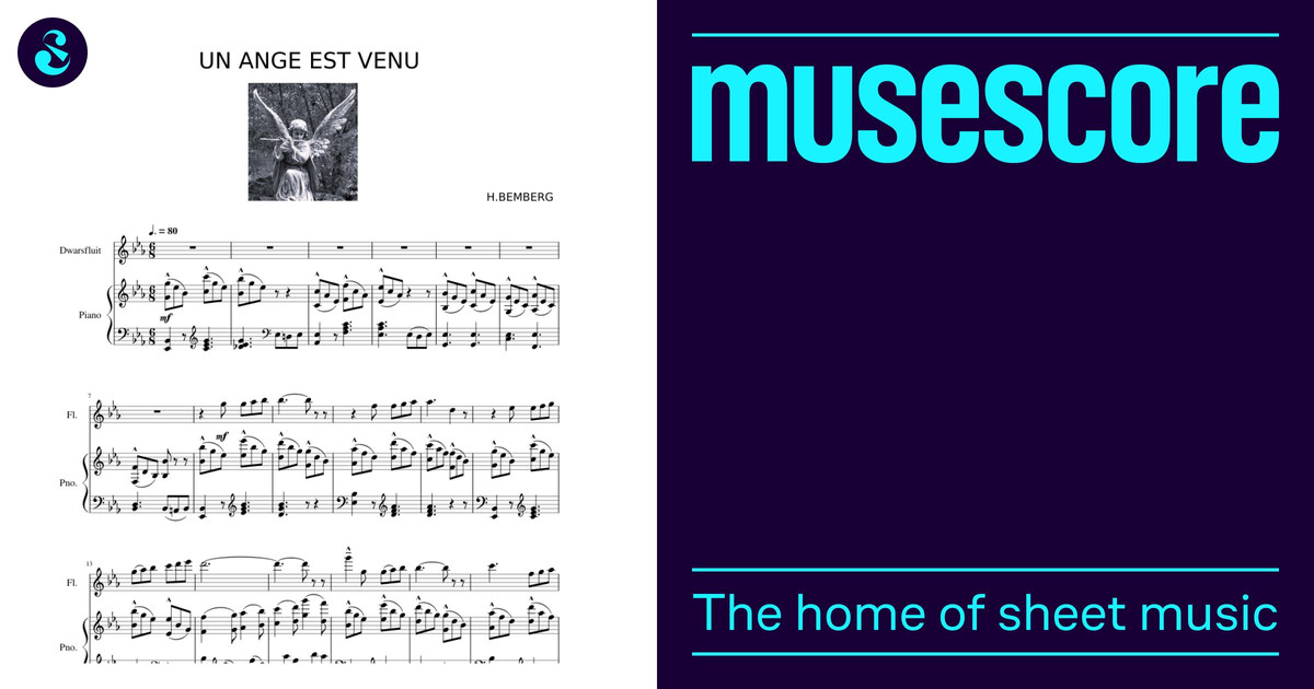UN ANGE EST VENU – Jenne Van Antwerpen Sheet Music for Piano, Flute ...