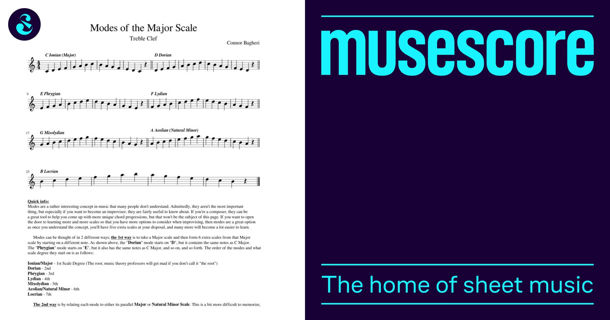 b major scale treble