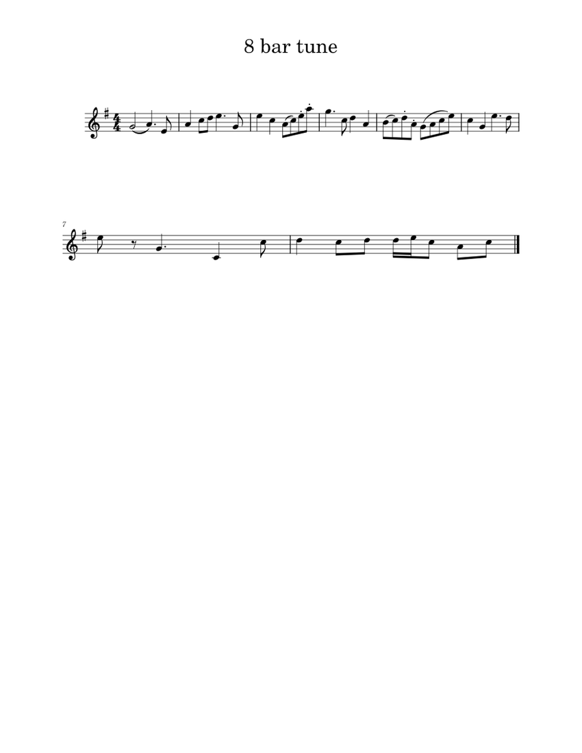 8 bar tune Sheet music for Piano (Solo) | Musescore.com