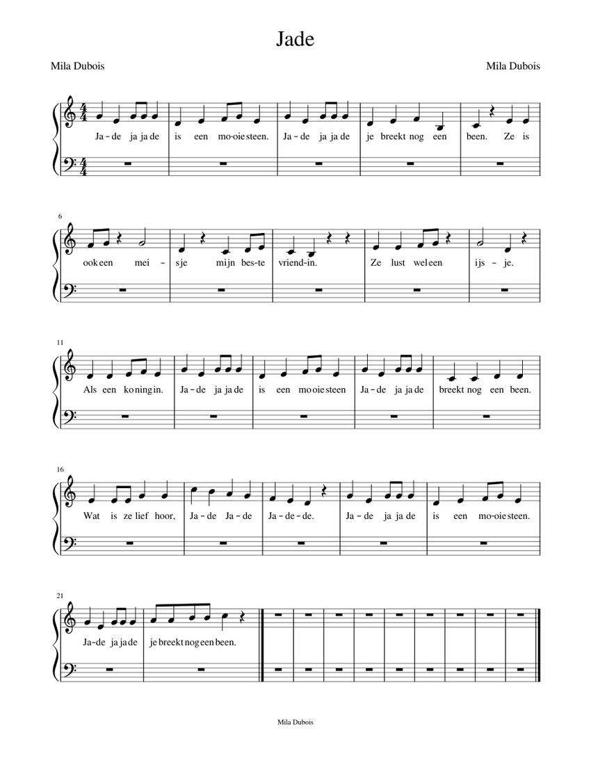 Jade Sheet music for Piano (Solo) Easy | Musescore.com