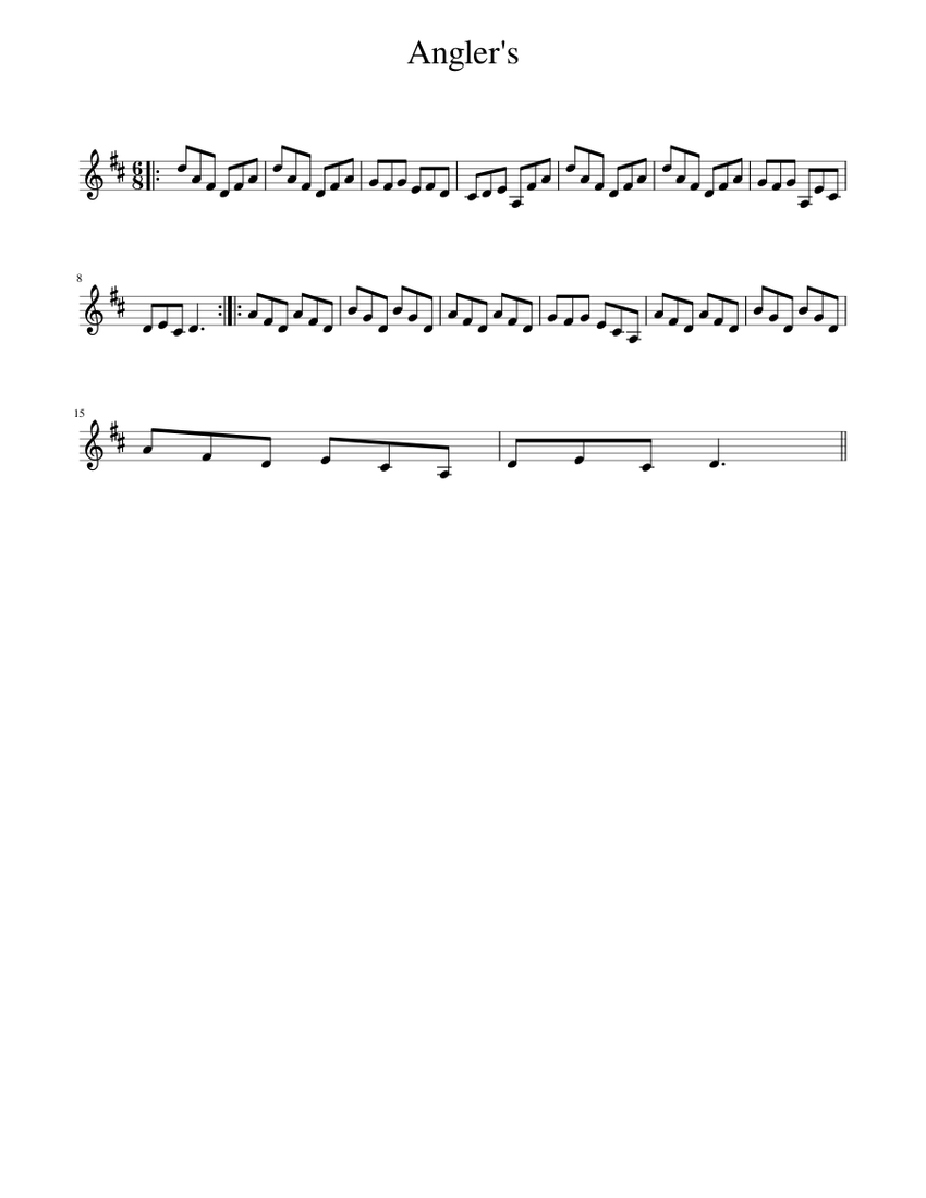 Angler's Sheet music for Piano (Solo) | Musescore.com