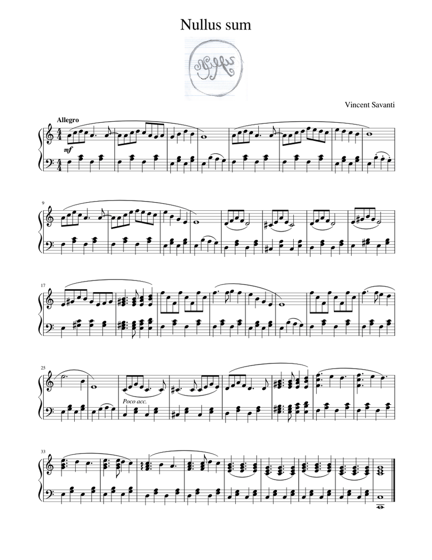 Nullus_sum Sheet music for Piano (Solo) Easy | Musescore.com