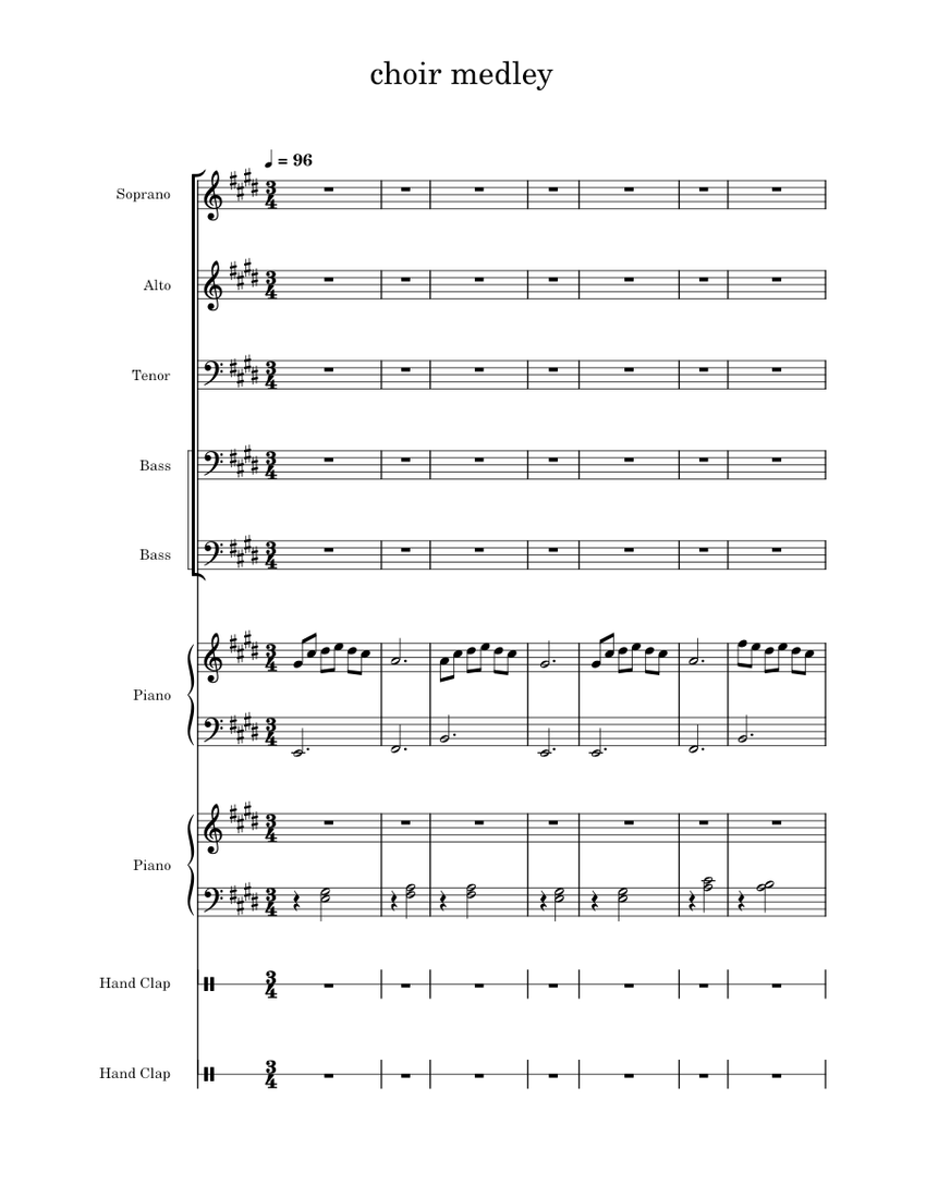 choir medley (hayes high school 21-22) Sheet music for Piano, Soprano ...