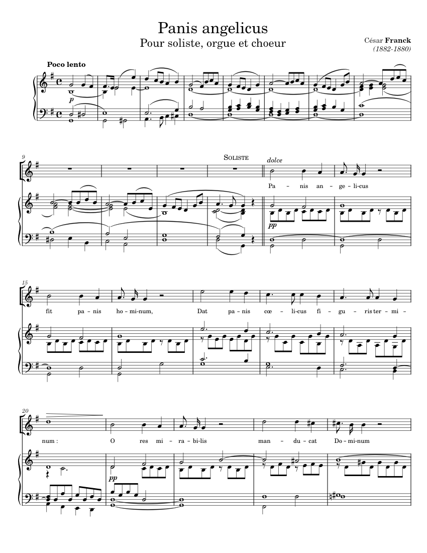 Panis angelicus - Franck Sheet music for Soprano, Alto, Tenor, Bass ...