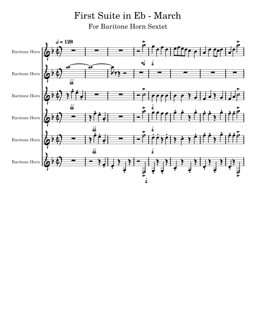 March from the First =Suite in Eb – Gustav Holst - Adapted for Baritone ...