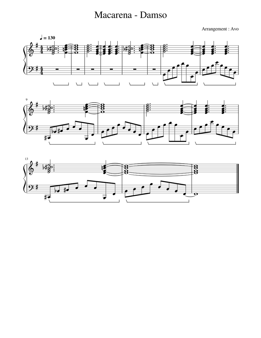Macarena - Damso Sheet music for Piano (Solo) | Musescore.com