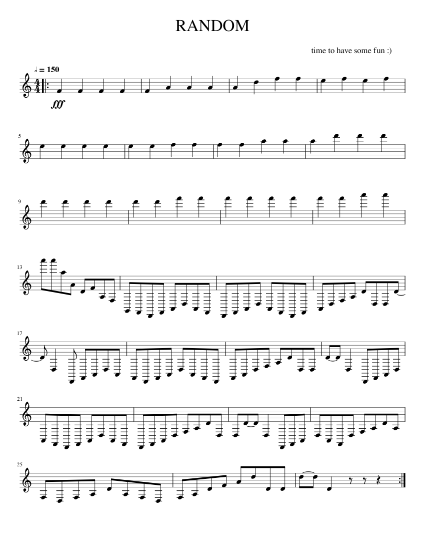 RANDOM Sheet music for Piano (Solo) Easy | Musescore.com