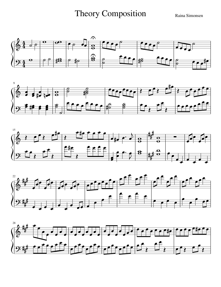 Theory Composition Sheet music for Piano (Solo) | Musescore.com