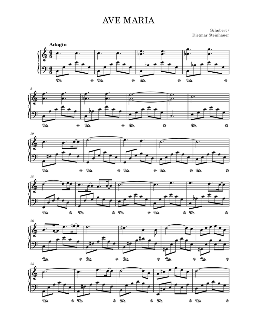 Ave Maria - Franz Schubert Sheet music for Piano (Solo) Easy ...