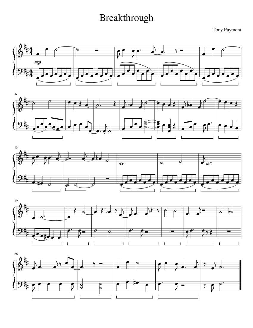 Breakthrough Sheet Music for Piano (Solo) easy | MuseScore.com