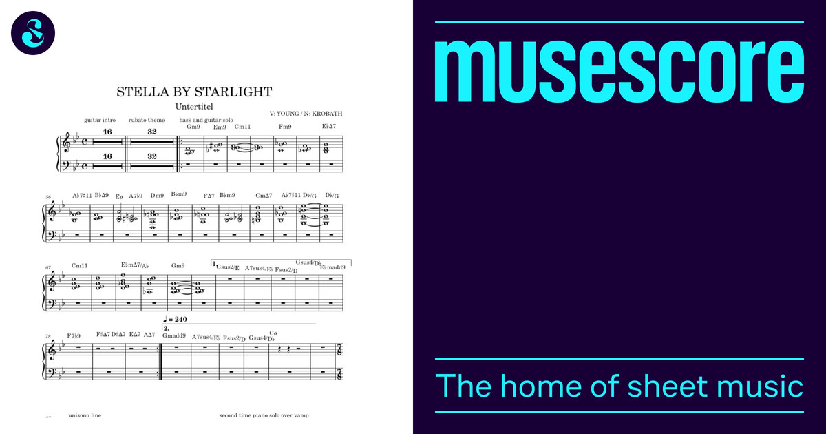 STELLA BY STARLIGHT Sheet Music with Chords for Piano (Solo) easy ...