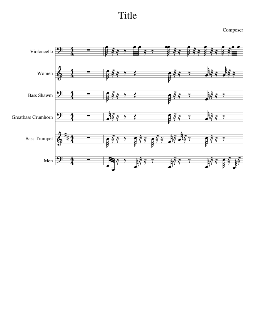 dj vamp look mom no drum pad Sheet music for Female, Male, Trumpet bass ...