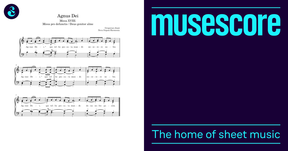Agnus Dei - Missa XVIII. - Nova Organi Harmonia Sheet Music for Organ (Solo) | MuseScore.com