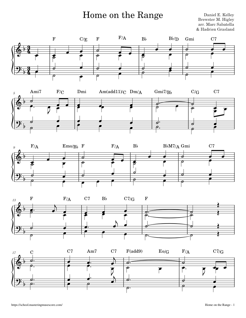 Home on the Range – Daniel E. Kelley Home on the Range STAB Sheet music ...