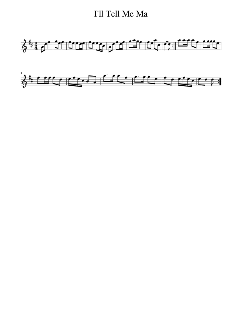 I'll Tell Me Ma Sheet Music for Piano (Solo) easy | MuseScore.com