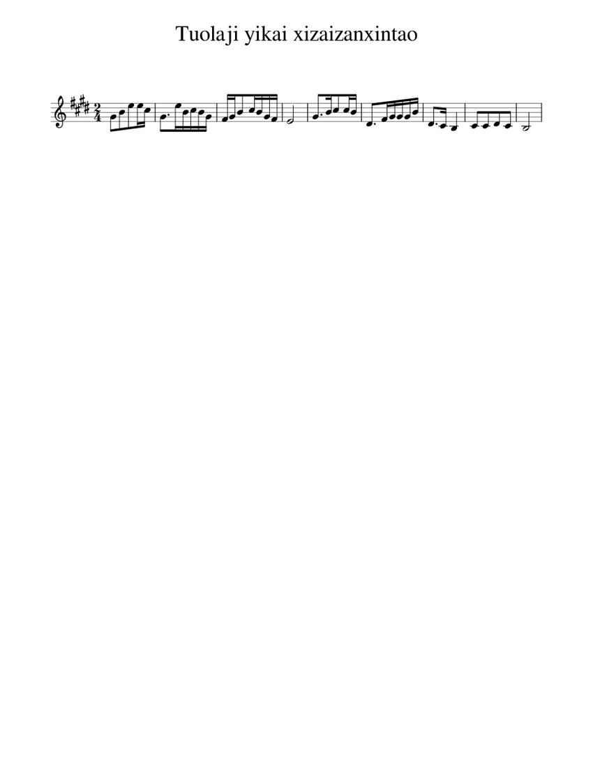 Tuolaji yikai xizaizanxintao Sheet music for Piano (Solo) Easy ...