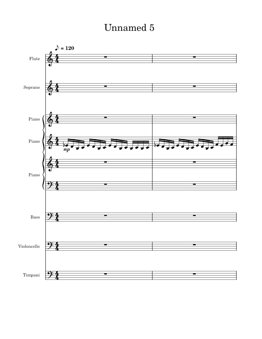 Unnamed 5 Sheet music for Piano, Soprano, Bass voice, Flute & more ...