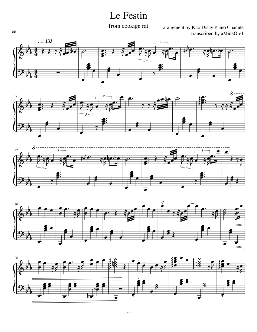 Le Festin Sheet Music for Piano (Solo) easy | MuseScore.com