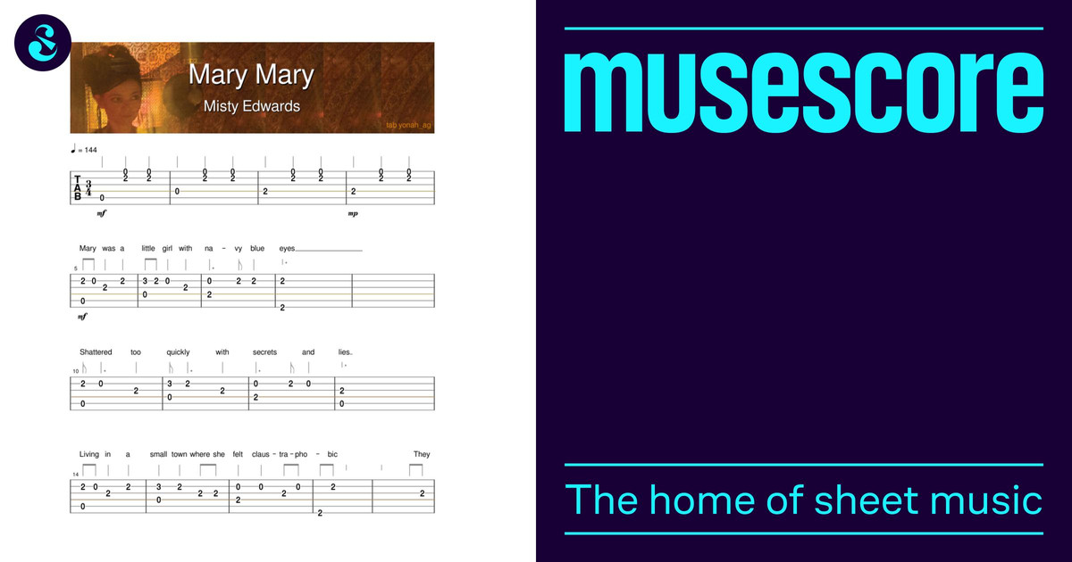 Mary Mary - Misty Edwards - Guitar Tab Sheet music for Guitar (Solo ...