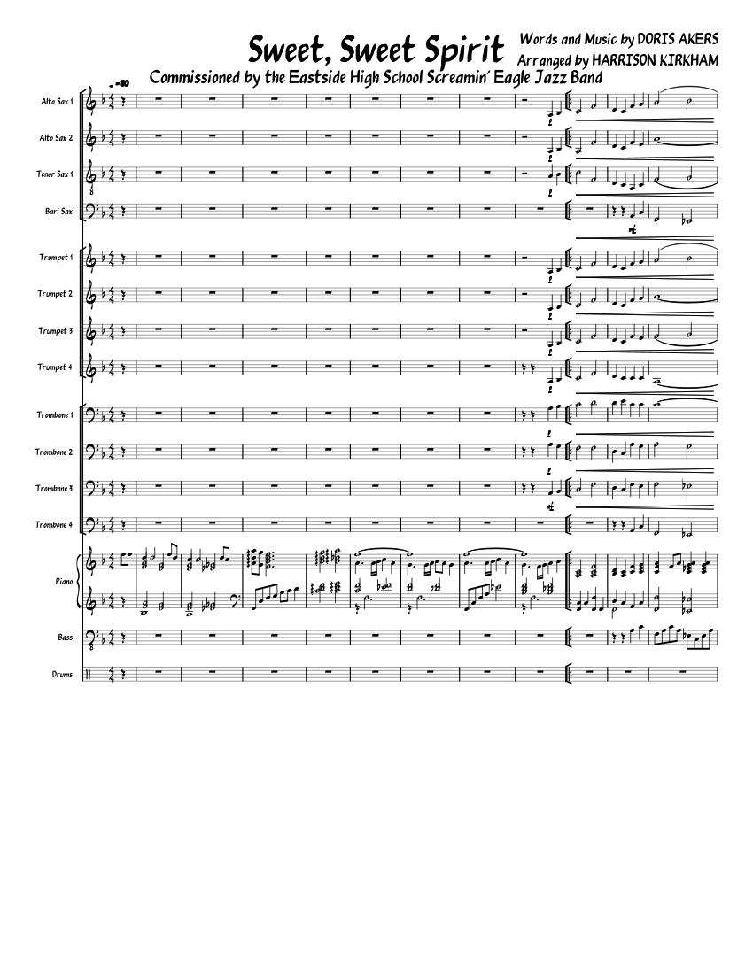Sweet, Sweet Spirit Sheet music for Piano, Trombone, Saxophone alto ...