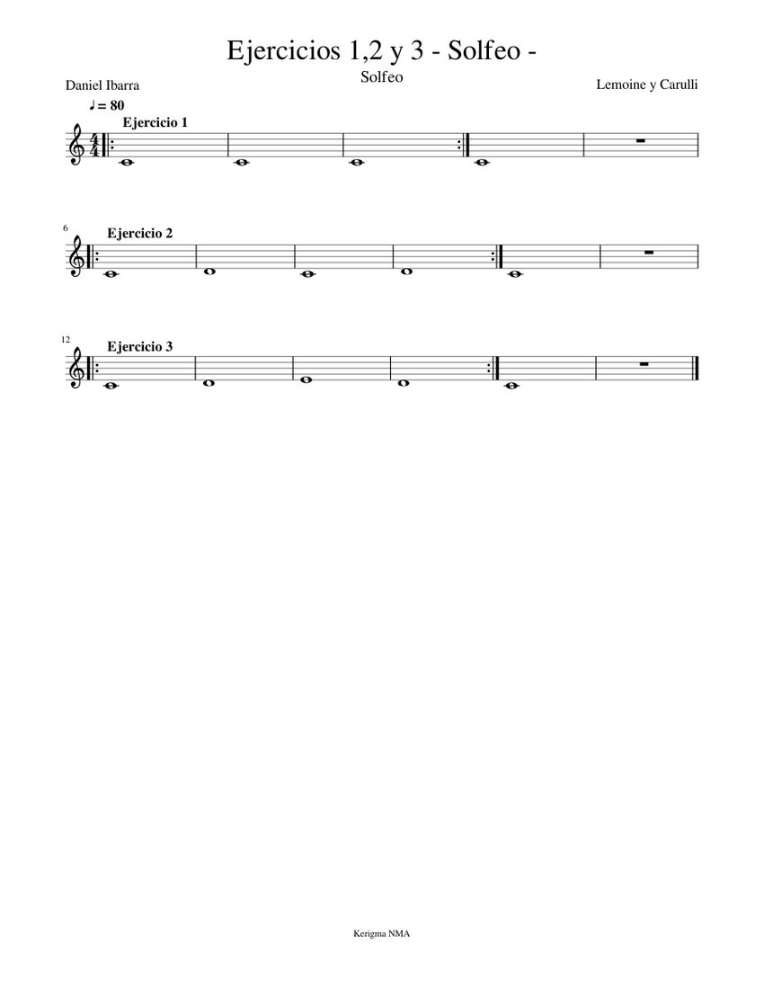 Ejercicios 1,2 y 3 - Solfeo - Sheet music for Piano (Solo) Easy ...