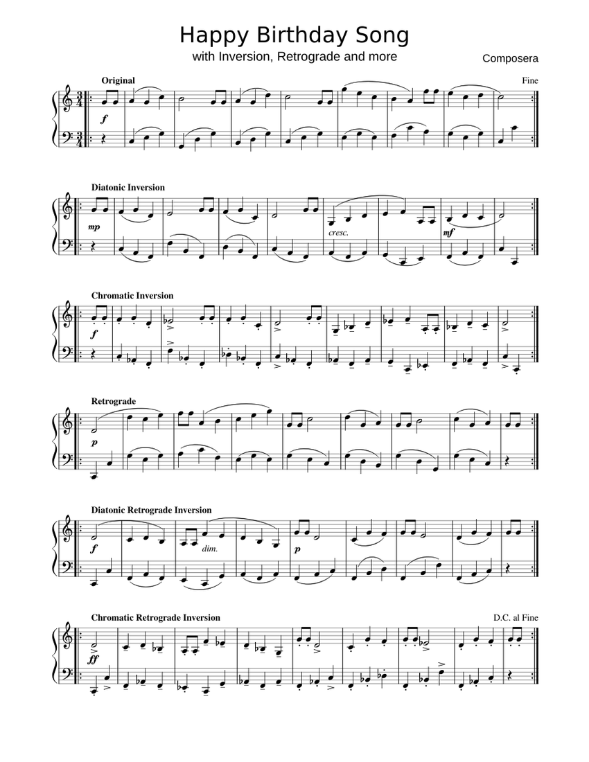 Happy Birthday Song Sheet music for Piano (Solo) Easy | Musescore.com