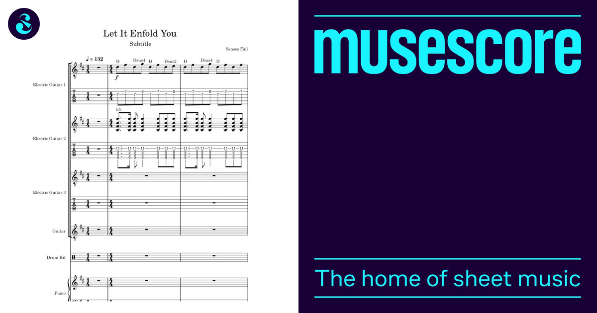 Let It Enfold You Sheet Music for Piano, Guitar, Bass guitar, Drum ...