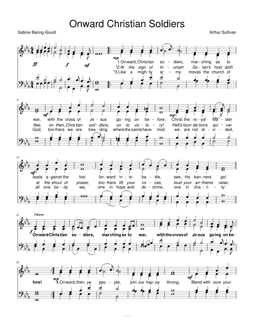 Onward, christian soldiers - Arthur S. Sullivan Sheet Music for Piano ...