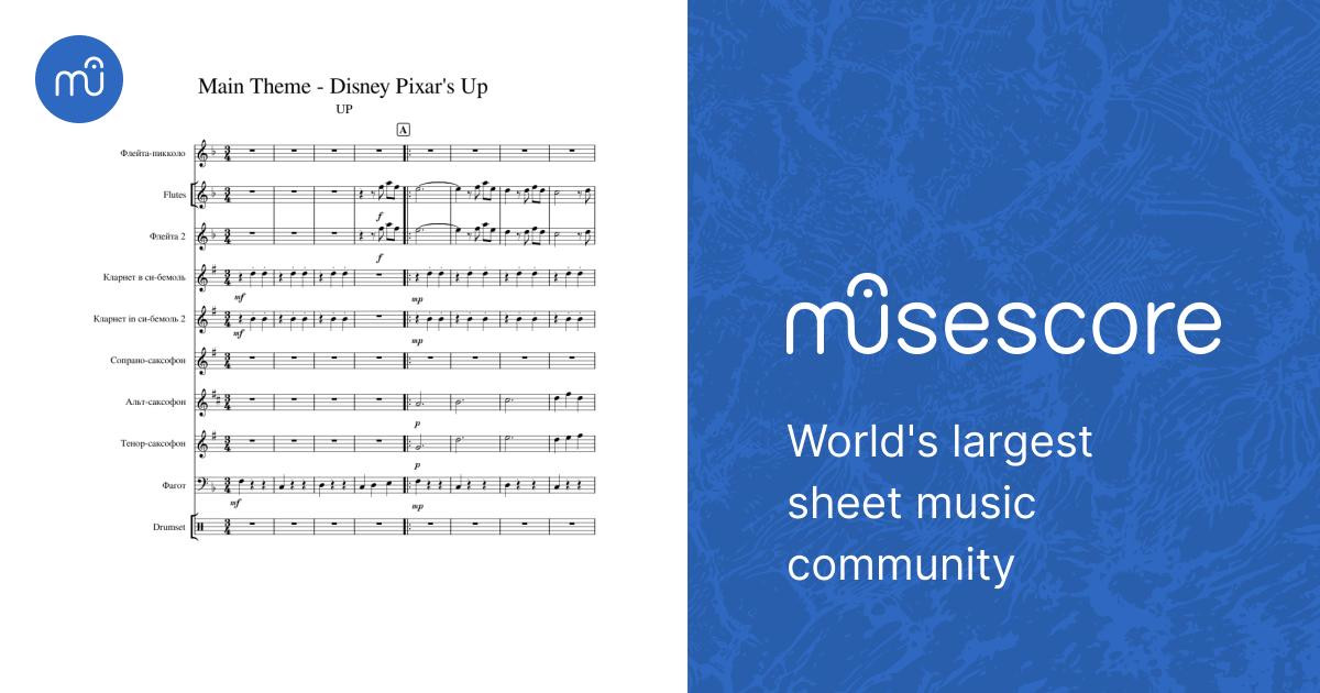 Main Theme - Disney Pixar's Up Sheet Music for Flute piccolo, Flute ...
