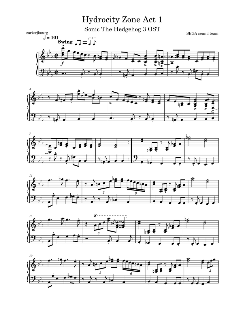 Hydrocity Zone - Act 1 - Sonic The Hedgehog 3 – sega Hydrocity Zone ACT ...